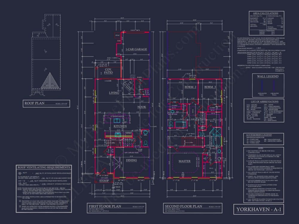 Colonial Revival Tow1$1House$2 CAD Floor Plan & Rear Entry Garage