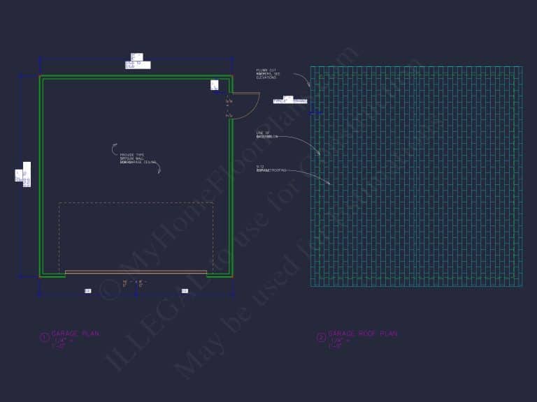 Garage & Workshop House Plan with CAD Blueprints and Designs