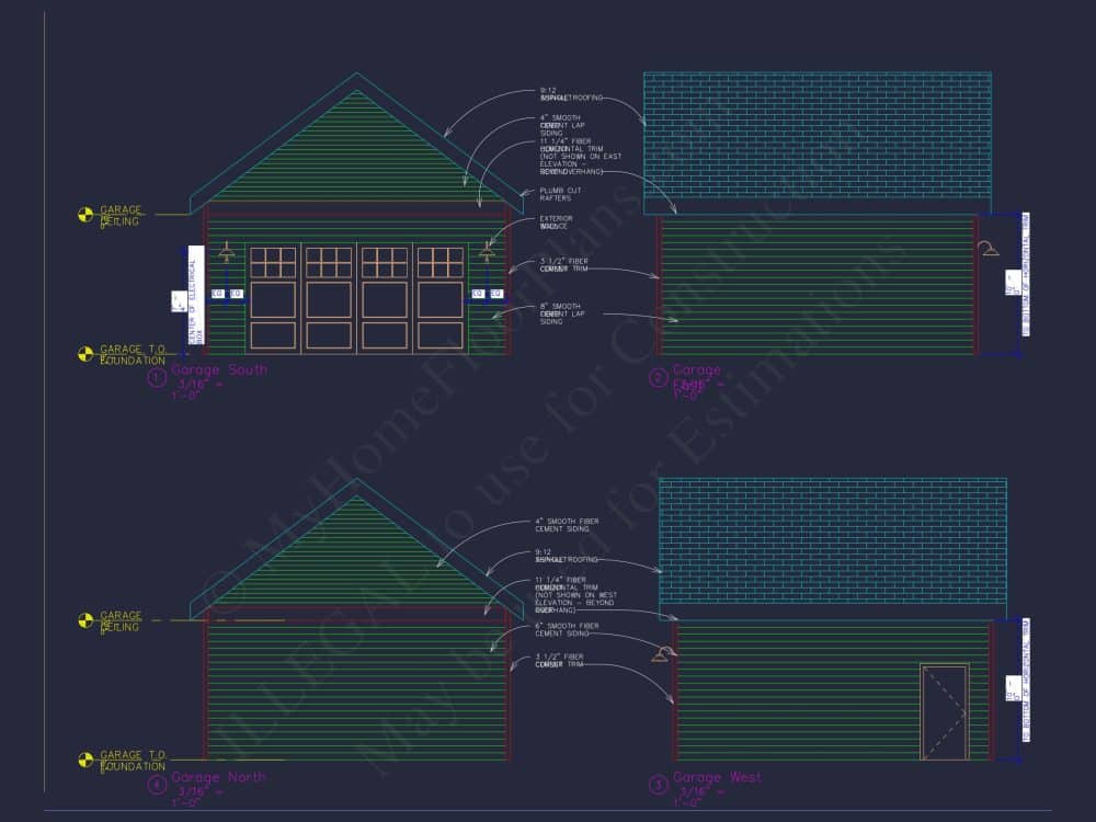 Garage & Workshop House Plan with CAD Blueprints and Designs