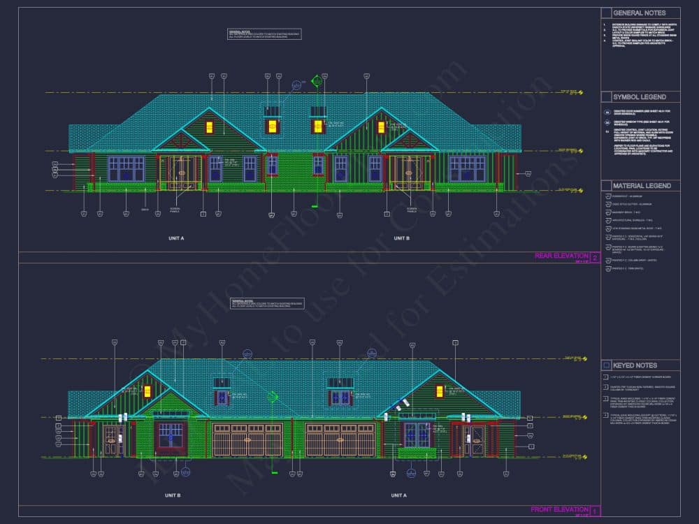Beautiful Duplex House Floor Plan with Blueprint CAD Designs