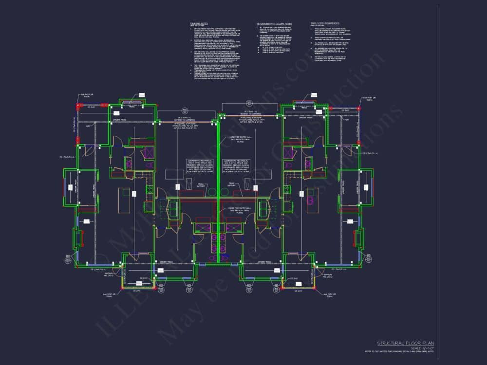 Beautiful Duplex House Floor Plan with Blueprint CAD Designs