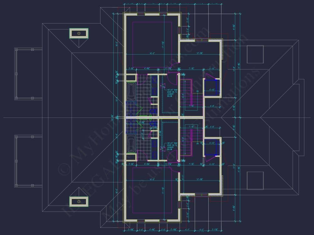 Elegant Duplex House Plan with CAD Blueprint Designs