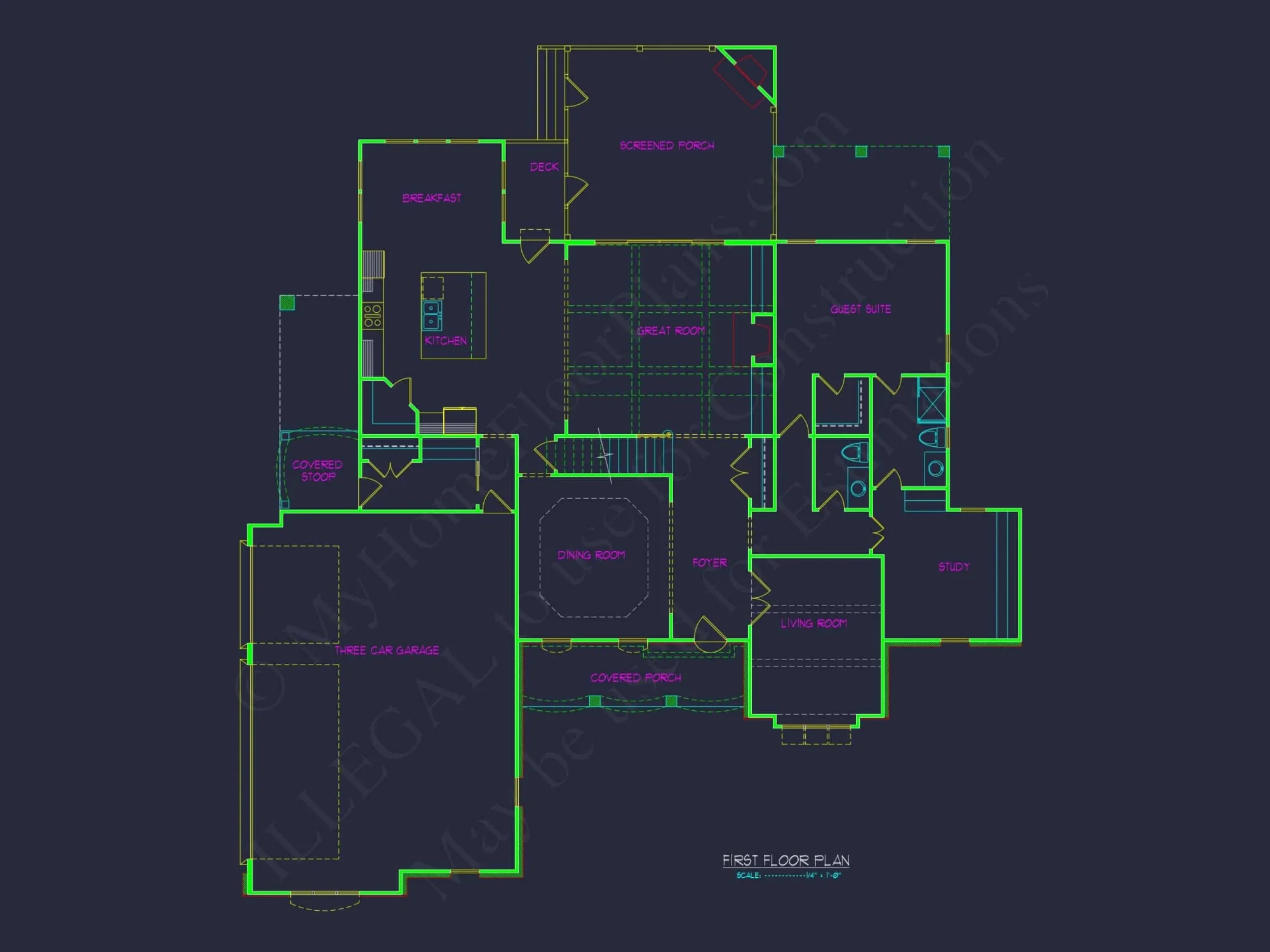 Custom House Plan with 2 Story CAD Designs & Floor Blueprint