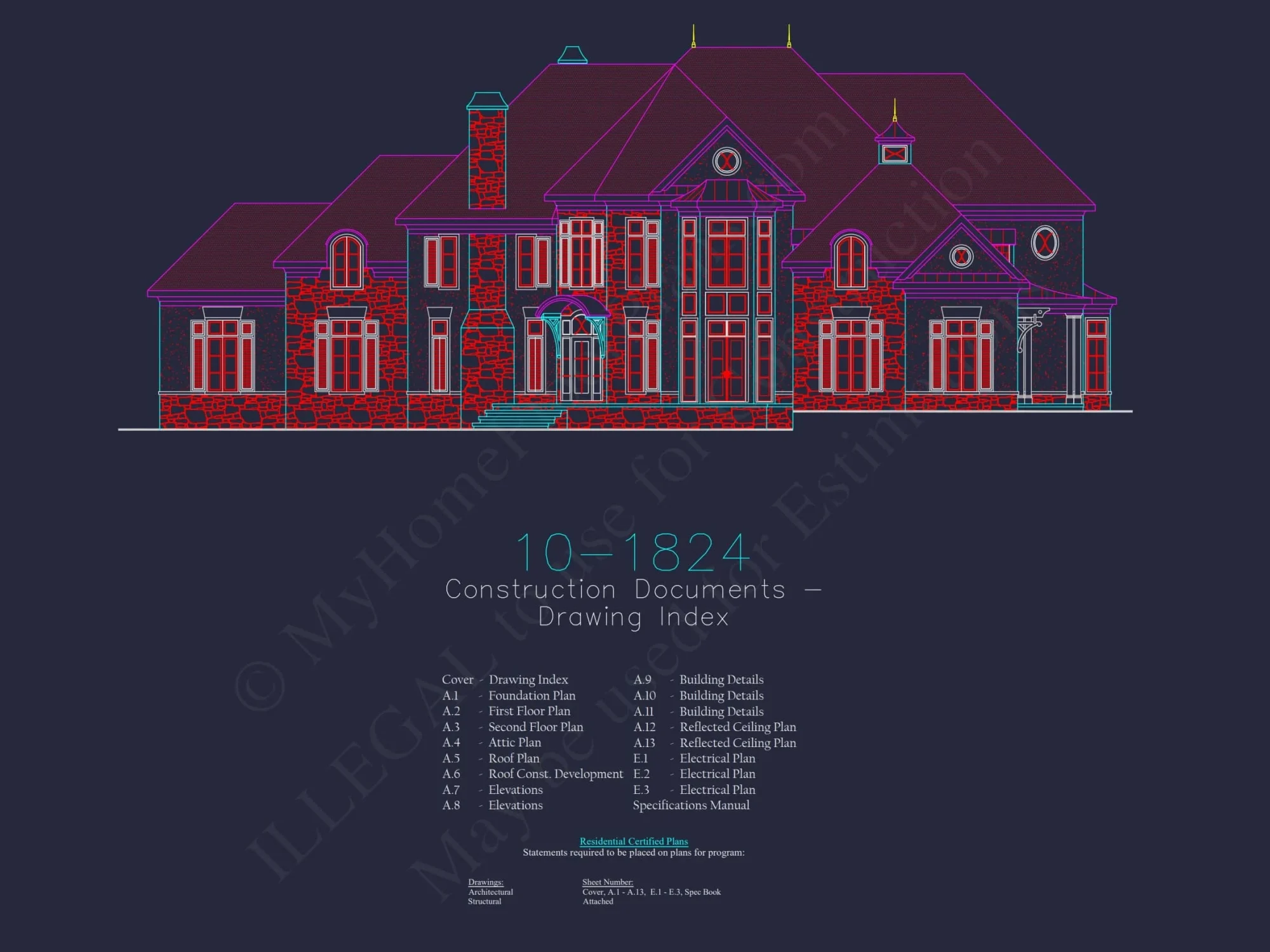 Luxury European Traditional House Plan & Blueprint Designs