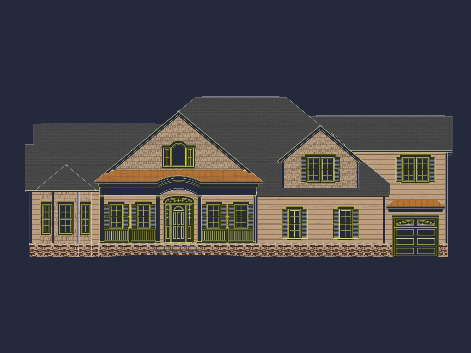 11-1532 HOUSE PLAN - Spacious 1.5 Story House Plan with Blueprint and ...