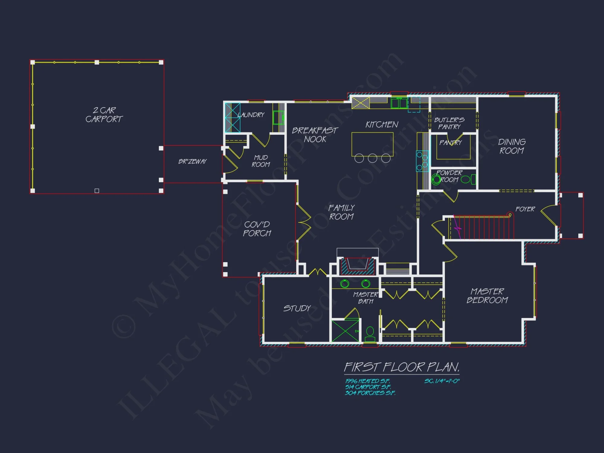 Colonial Revival Home Plan - 4-Bed, 3-Bath, 2,850 SF
