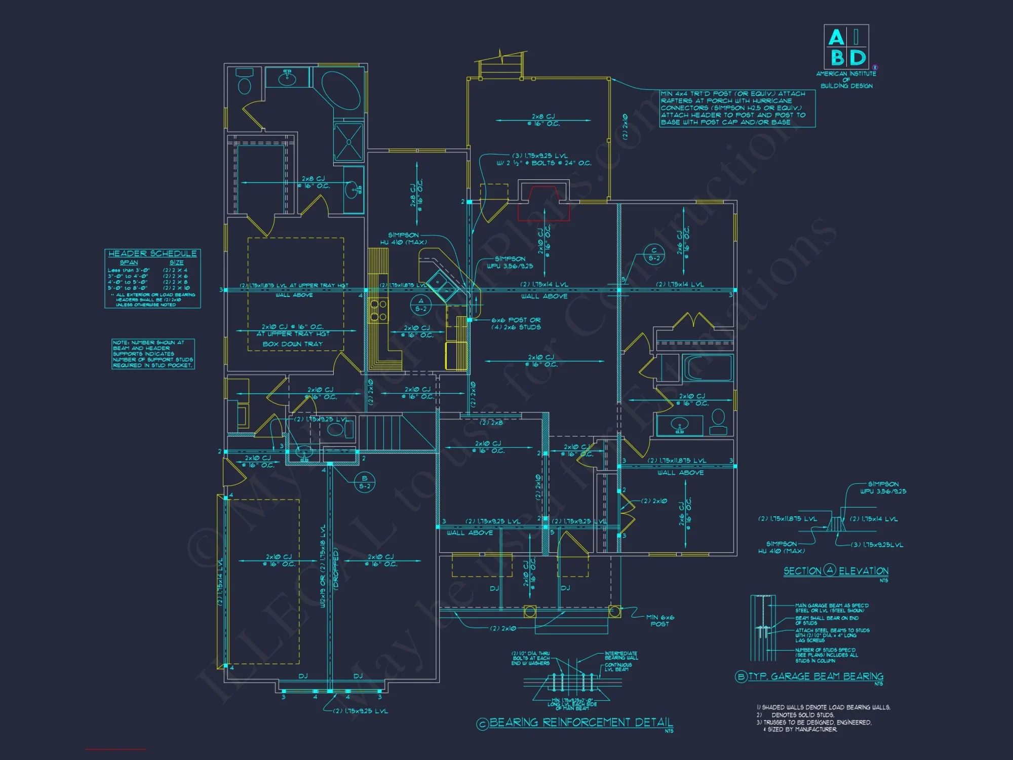 Beautiful CAD House Floor Plan: 2-Story 3-Bedroom Design