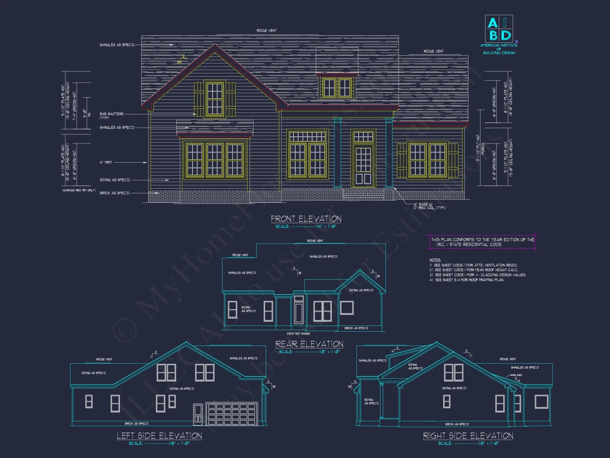 Beautiful CAD House Floor Plan: 2-Story 3-Bedroom Design